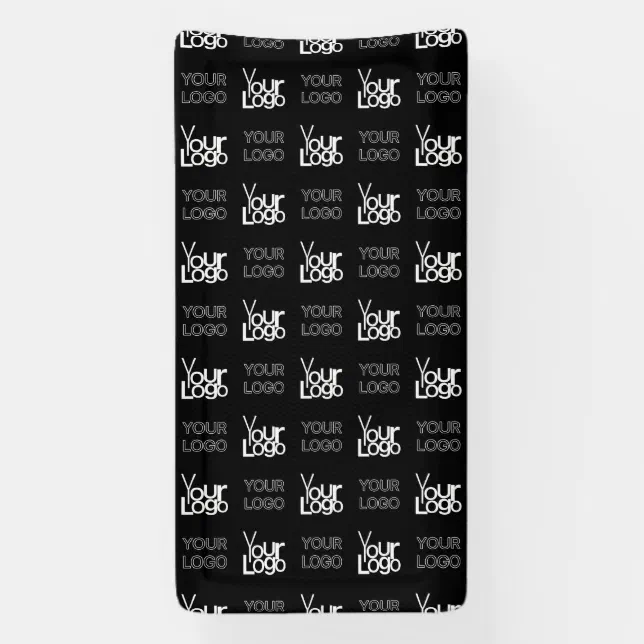 Any Two Logos or Images Repeating Pattern Banner | Zazzle