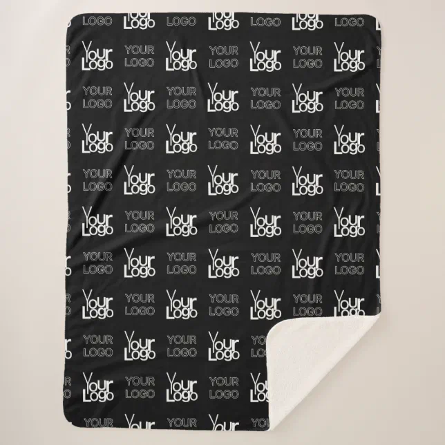 Any Two Logos or Images Repeating Pattern Sherpa Blanket | Zazzle