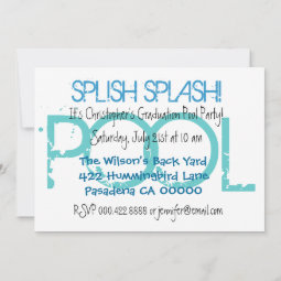 Any Year Class of Graduation Pool Party Invitation | Zazzle