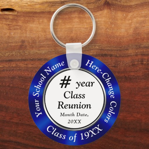 ANY YEAR, COLORS Personalized Class Reunion Gifts Keychain | Zazzle