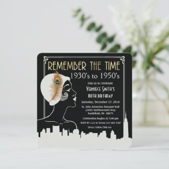 ANY YEAR - Flapper Girl Birthday Invitation | Zazzle
