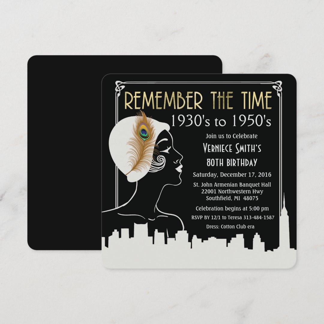 ANY YEAR - Flapper Girl Birthday Invitation | Zazzle