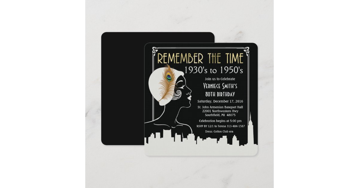 ANY YEAR - Flapper Girl Birthday Invitation | Zazzle