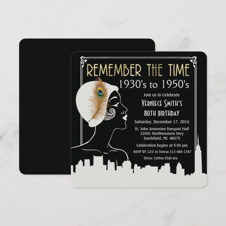 ANY YEAR - Flapper Girl Birthday Invitation | Zazzle