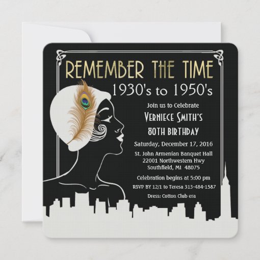 ANY YEAR - Flapper Girl Birthday Invitation | Zazzle