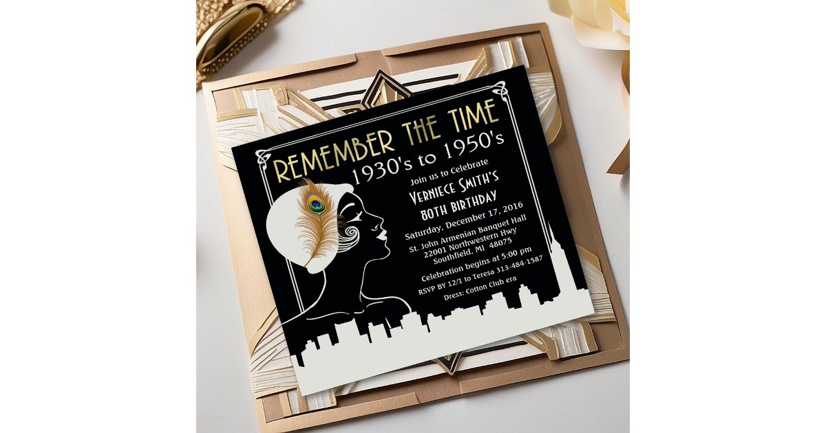 ANY YEAR - Flapper Girl Birthday Invitation | Zazzle