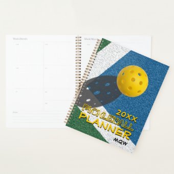 Any Year Monogram PICKLEBALL Planner | Zazzle