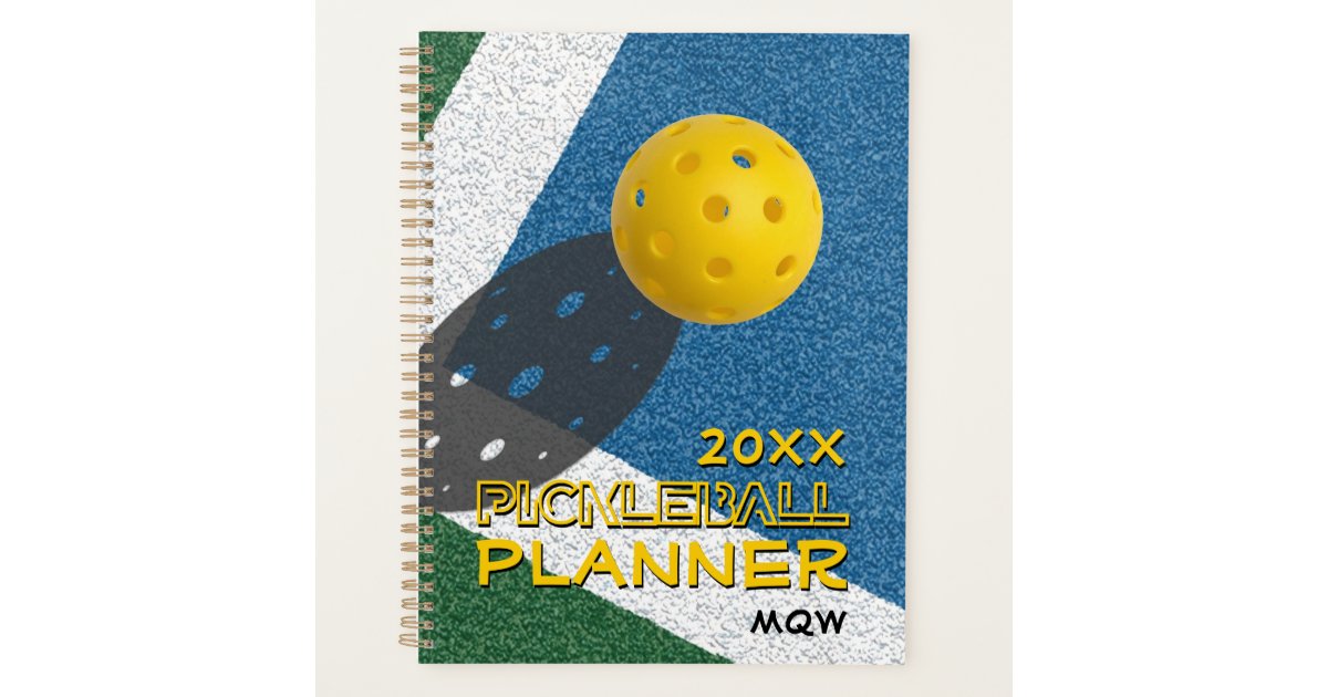 Any Year Monogram PICKLEBALL Planner | Zazzle