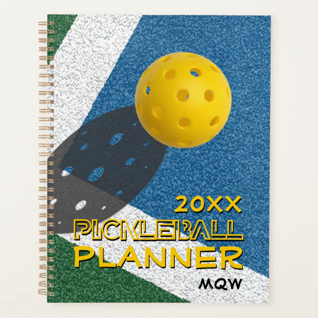 Any Year Monogram PICKLEBALL Planner | Zazzle