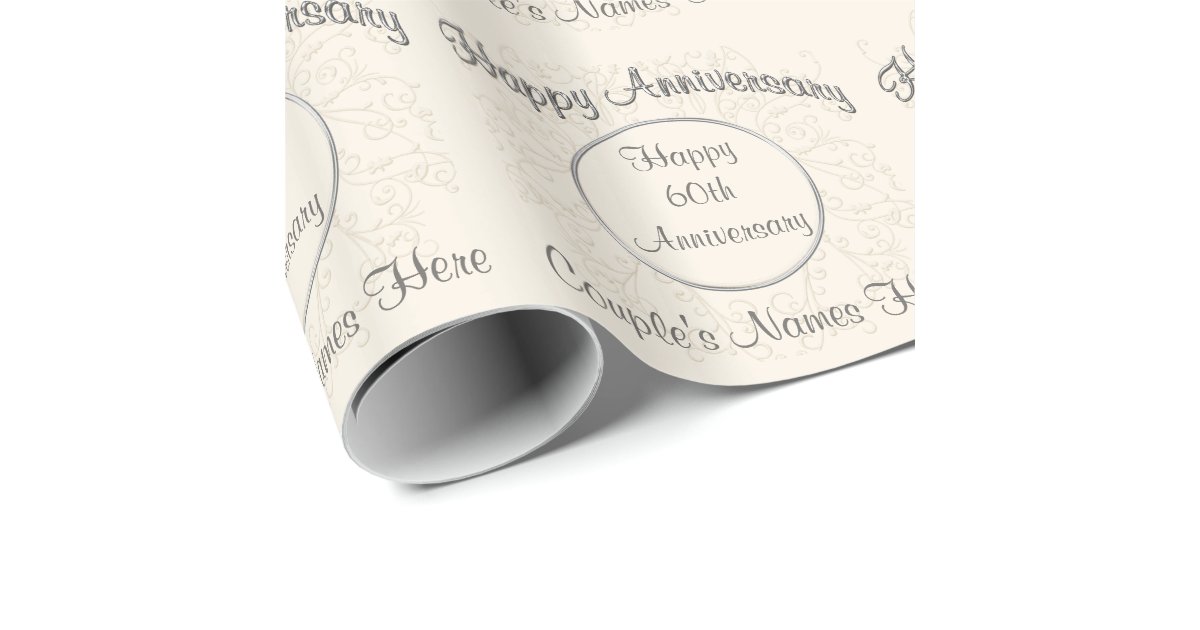 Any Year Personalized Anniversary Gift Wrap | Zazzle