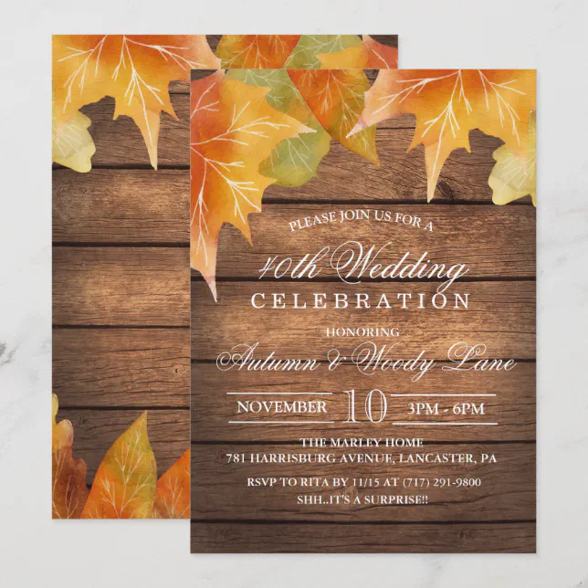 ANY YEAR - Rustic Wedding Anniversary Invitation | Zazzle