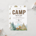 Any Year Rustic Wood Camping Birthday Invitation | Zazzle