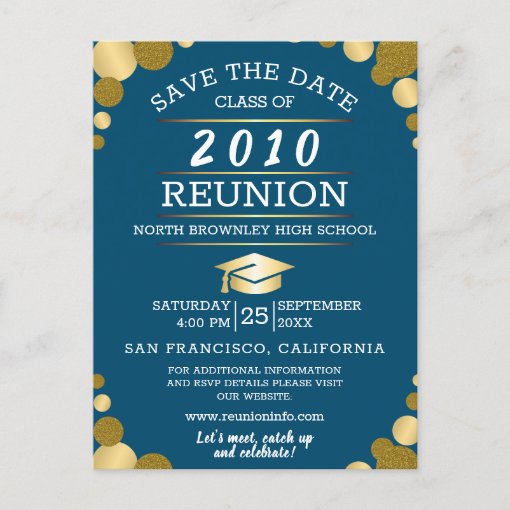 Any Year School Class Reunion Invitation Postcard | Zazzle