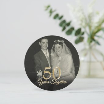 Any Year Together Wedding Anniversary Photo Circle Invitation | Zazzle