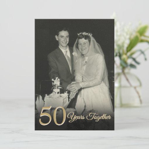 Any Year Together Wedding Anniversary Photo Invitation | Zazzle