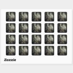 Any Year Together Wedding Anniversary Photo Square Sticker | Zazzle