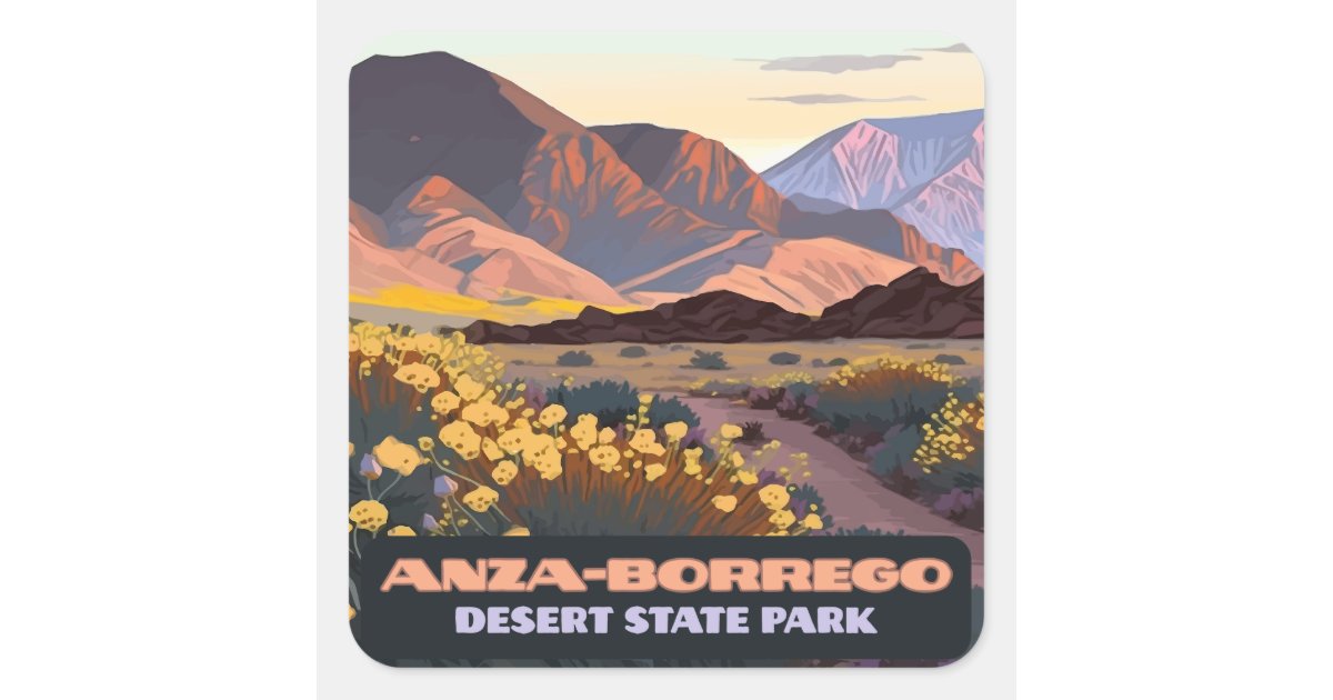 Anza Borrego Desert State Park California Square Sticker | Zazzle
