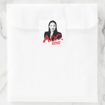 AOC 2020 SQUARE STICKER | Zazzle