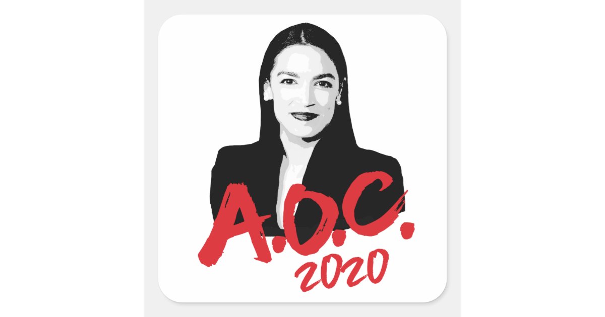 AOC 2020 SQUARE STICKER | Zazzle