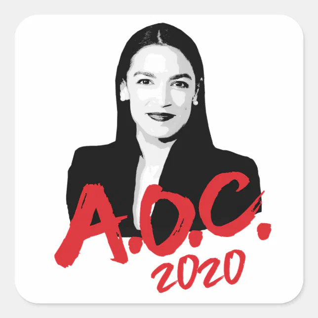 AOC 2020 SQUARE STICKER | Zazzle