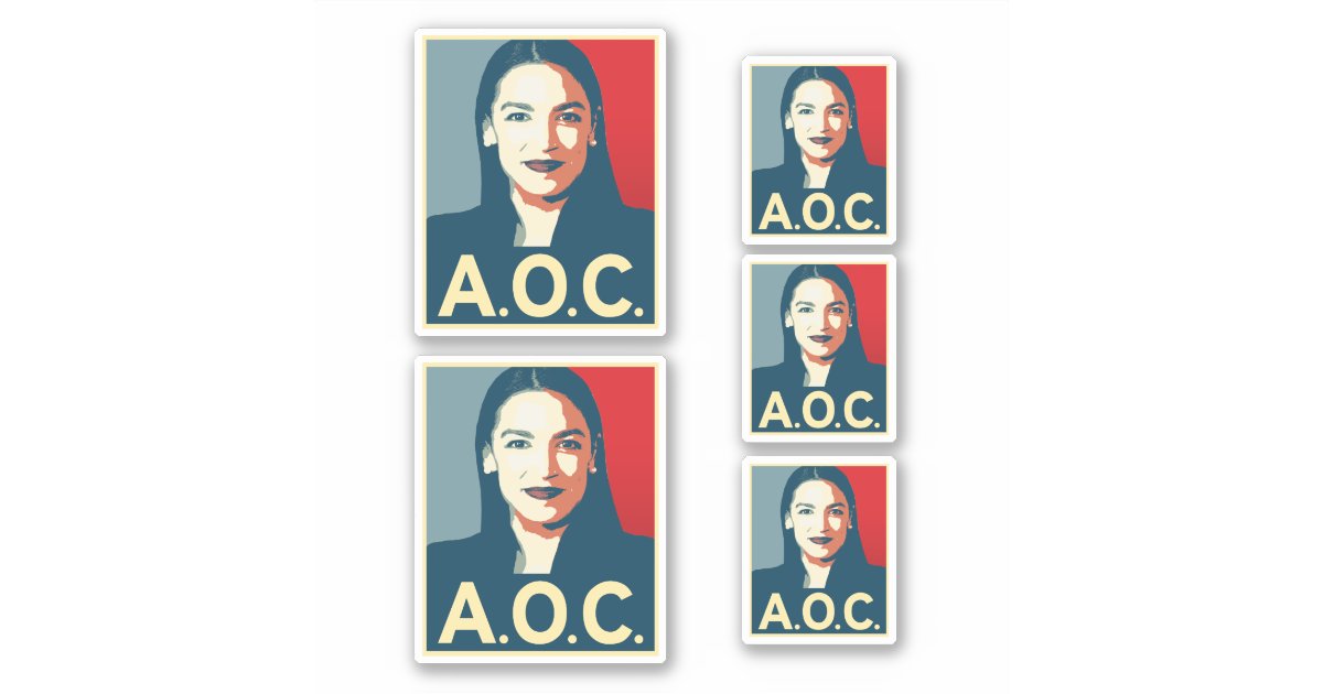 AOC Propaganda Sticker | Zazzle
