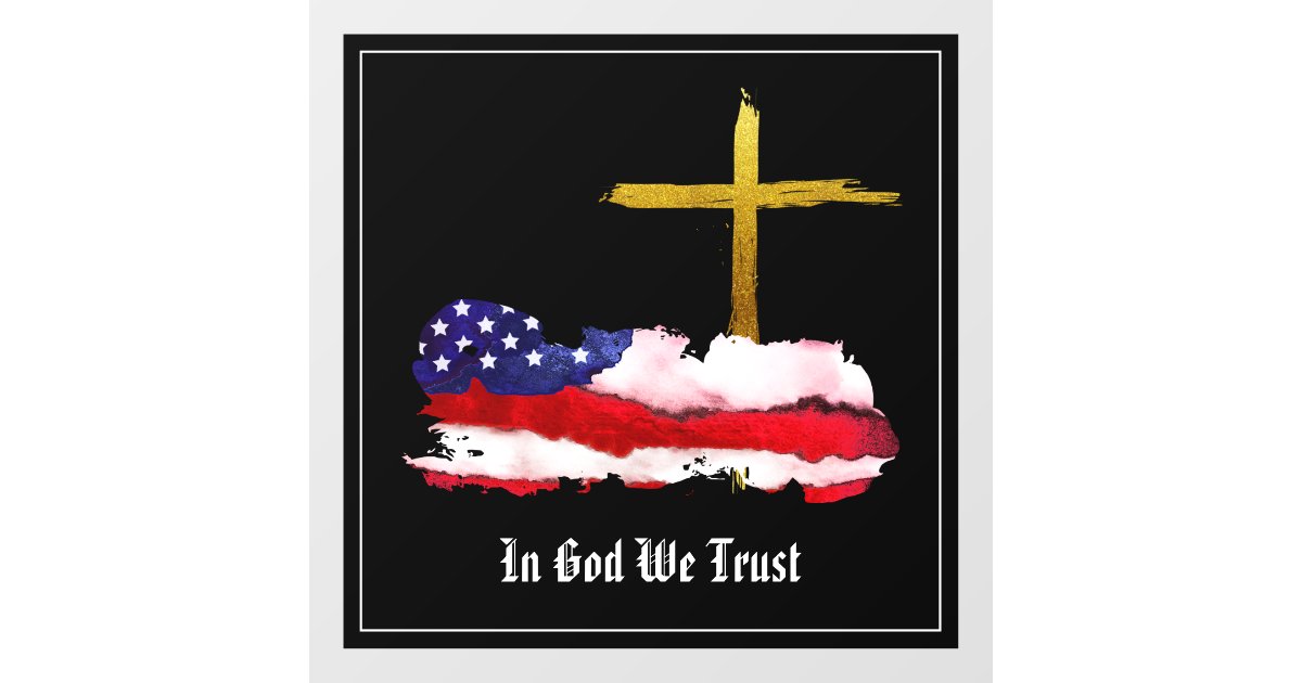AP16 Christian Patriot Eagle Flag Veteran Window Cling | Zazzle