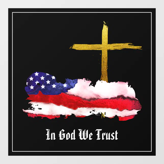 AP16 Christian Patriot Eagle Flag Veteran Window Cling | Zazzle