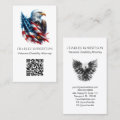 AP16 - QR American Flag Bald Eagle Photo Business Card | Zazzle