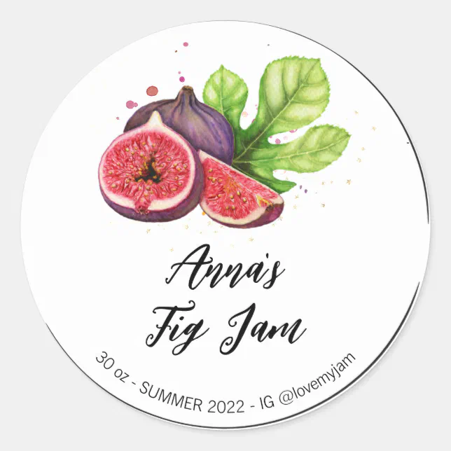 AP30 FIG Home made Jelly Jam Preserves Classic Round Sticker | Zazzle
