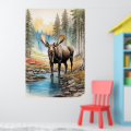 AP49 MOOSE Rocks Stream Forest Nature Poster | Zazzle