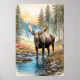 AP49 MOOSE Rocks Stream Forest Nature Poster | Zazzle