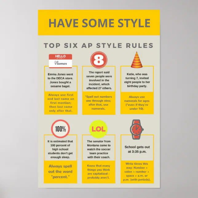 AP Style Rules Poster | Zazzle