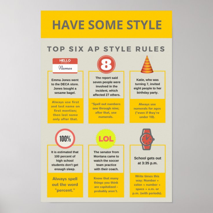 AP Style Rules Poster | Zazzle