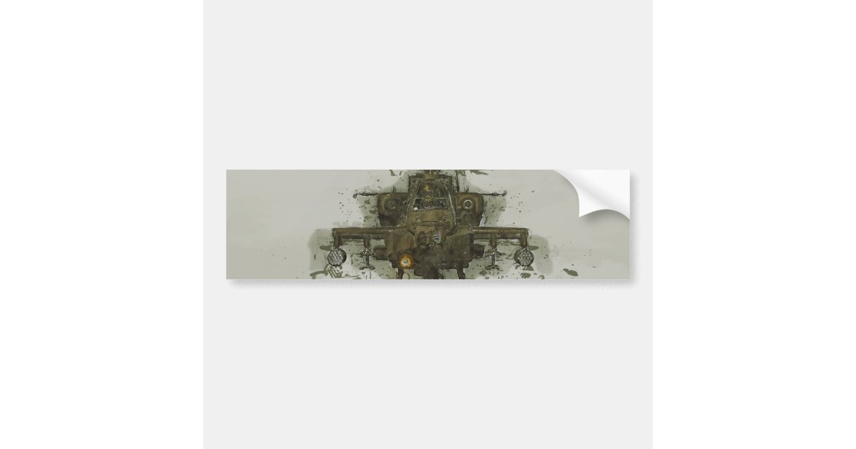 Apache Attack Helicopter Bumper Sticker | Zazzle
