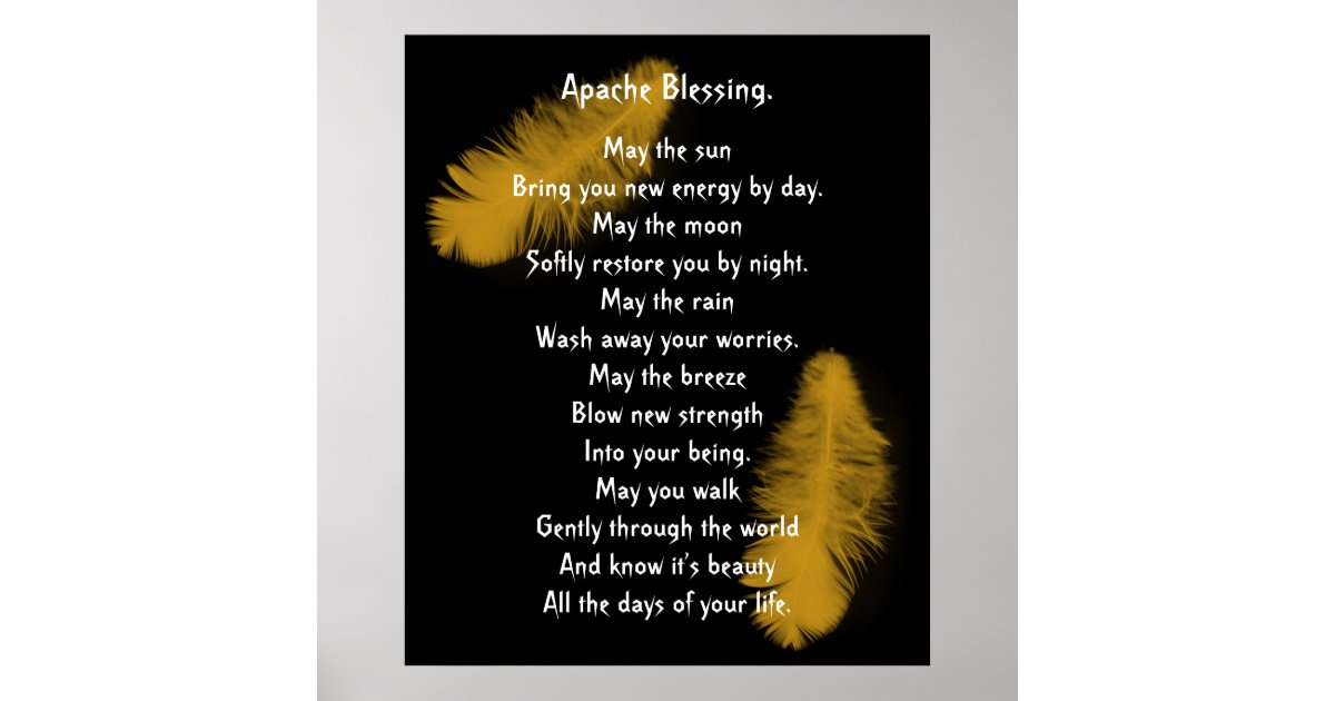 Apache Blessing golden feather Poster | Zazzle