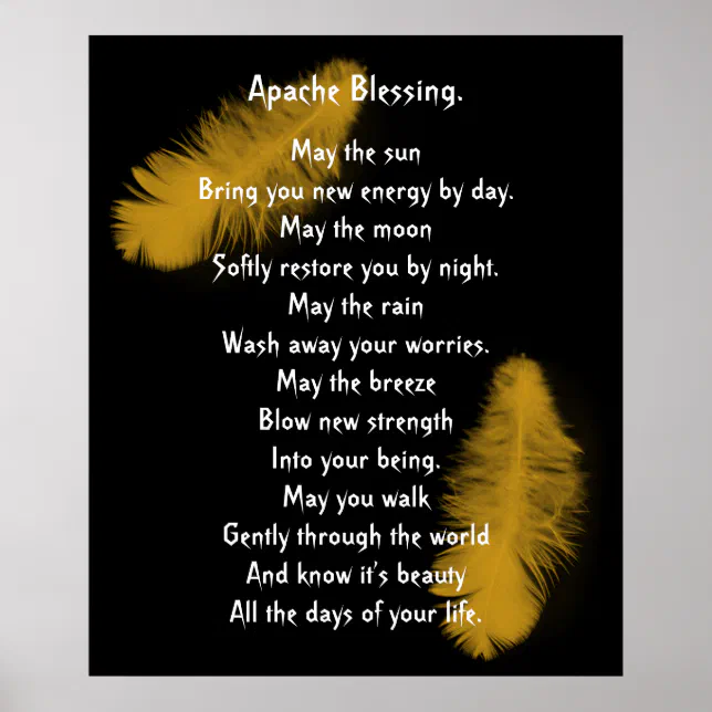 Apache Blessing golden feather Poster | Zazzle