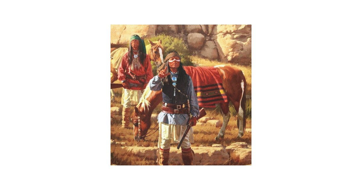 Apache Braves With Geronimo Canvas Print | Zazzle