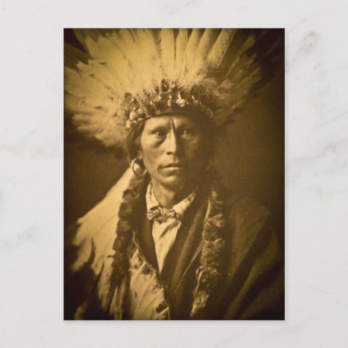 Apache Chief Garfield Indian Vintage Postcard | Zazzle.com