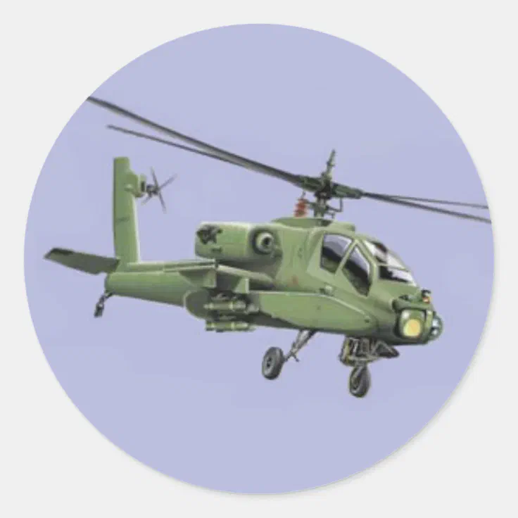 Apache Helicopter sticker | Zazzle