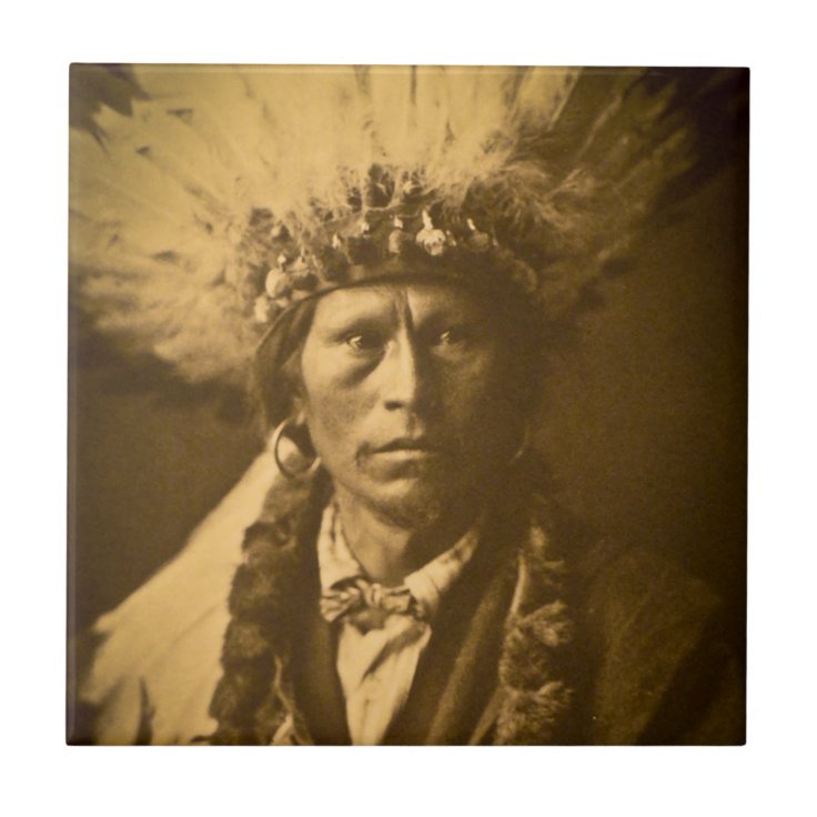Apache Indian Chief Garfield Jicarilla Vintage Tile | Zazzle