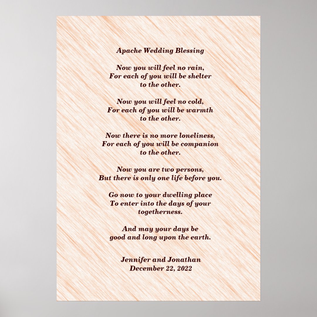 Apache Wedding Blessing 20x28 Matte Poster | Zazzle