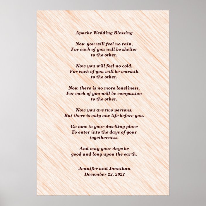 Apache Wedding Blessing 20x28 Matte Poster | Zazzle.com