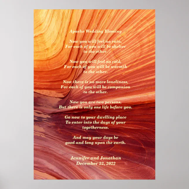 Apache Wedding Blessing Canyon Photo 20x28 Matte Poster | Zazzle