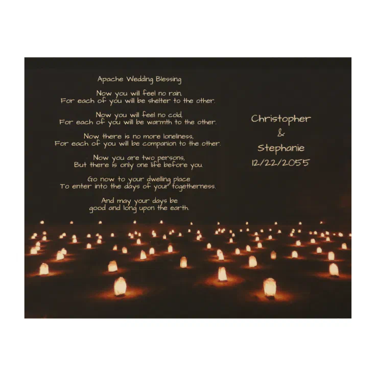 Apache Wedding Blessing Dramatic Field of Candles Wood Wall Art | Zazzle