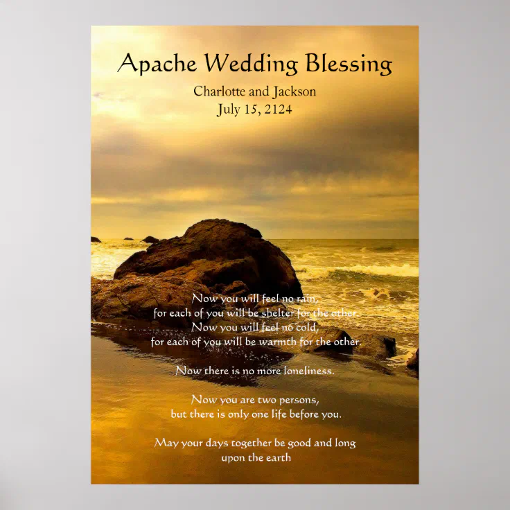 Apache Wedding Blessing Gold Ocean Rock Poster | Zazzle