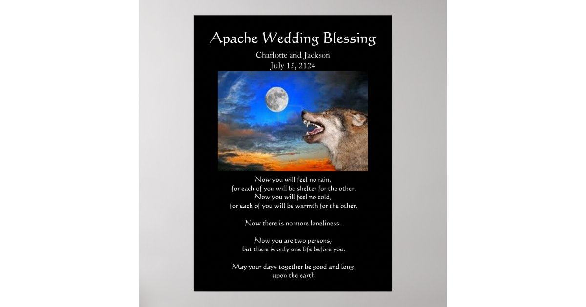 Apache Wedding Blessing Gray Wolf Poster | Zazzle