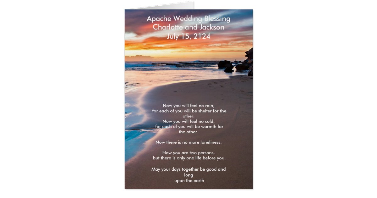 Apache Wedding Blessing Ocean | Zazzle