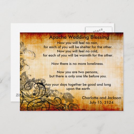 Apache Wedding Blessing Old Paper 2 Postcard | Zazzle
