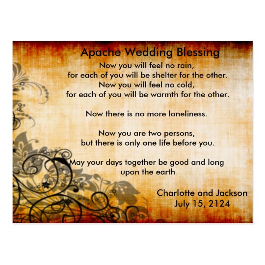 Apache Wedding Blessing Old Paper 2 Postcard | Zazzle.com