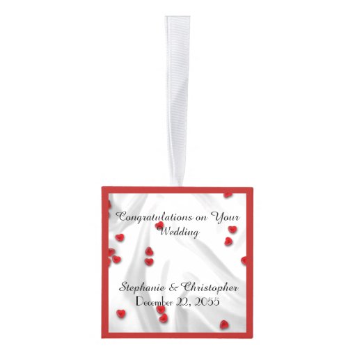 Apache Wedding Blessing Personalized Red Hearts Cube Ornament | Zazzle
